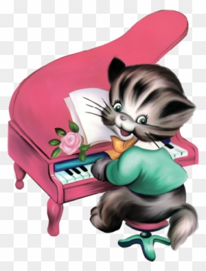 Musical Cartoon Animal Playing Piano - Cat Playing The Piano Cartoon ...
