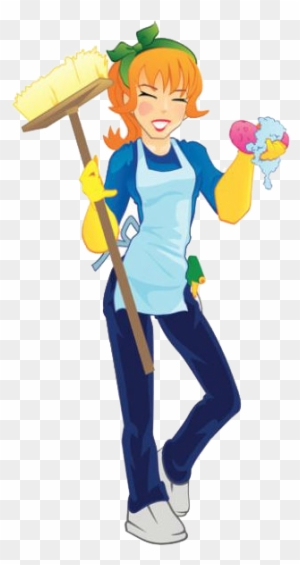 Human Using Vacuum Cleaner - Cartoon Cleaning Lady With Vacuum - Free ...
