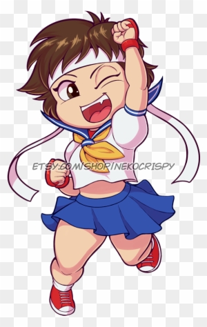 Sakura Sticker By Nekocrispy - Sakura Street Fighter Chibi - Free ...