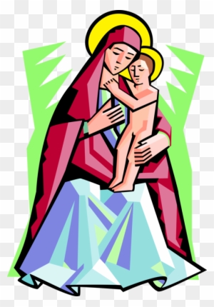 Vector Illustration Of Virgin Mary Mother Of God With - Virgin Mary ...
