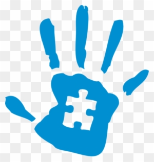 Autism Handprint - Handprint With Puzzle Piece - Free Transparent PNG ...