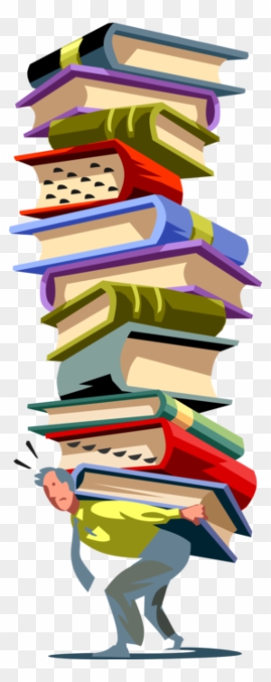 Vector Illustration Of Overloaded Businessman Overwhelmed - Document ...