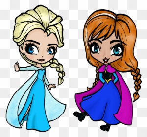 Anna And Elsa Chibi - Coloured In Pictures Of Elsa - Free Transparent ...