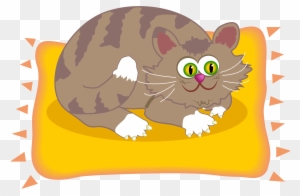 Cat On A Mat Clip Art At Clker - Cat On The Mat - Free Transparent PNG ...