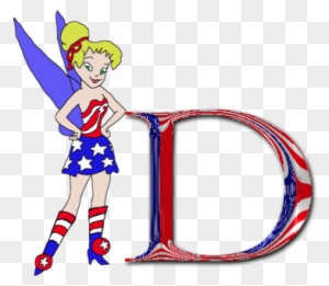 Tinkerbell, Tinker Bell, Usa, American Flag, Free Alphabet, - Cartoon ...