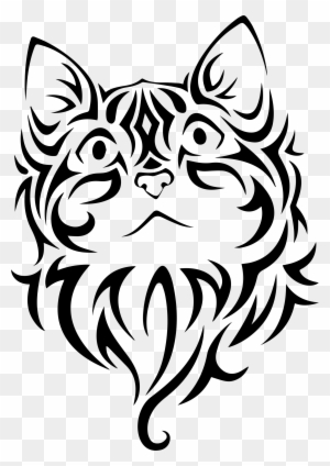 Tribal Kitten 3 - Wood Burning Cat Patterns - Free Transparent PNG ...