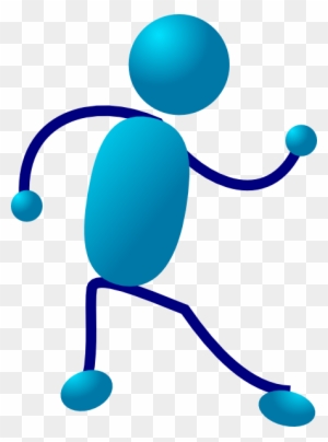 Blue Stickman Walk Clip Art At Clker - Stick Man Running - Free ...