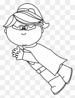 Black And White Superhero Girl Flying - Black And White Superhero Clip ...