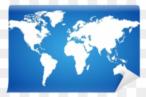 Blue World Map Vector Illustration Wall Mural • Pixers® - World Map ...