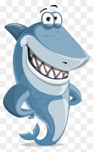 Smiling Shark Cartoon Illustration - Sharky The Shark - Free ...