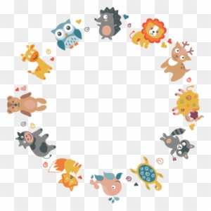 Kids Animal Circle Wall Sticker - Frame Powerpoint Template - Free ...