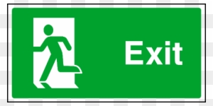 Exit Left Emerg - Running Man Exit Sign - Free Transparent PNG Clipart ...