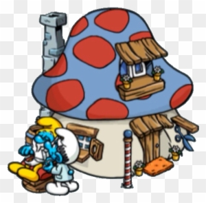 Smurf Village Mushroom House Clipart - Smurfs House - Free Transparent ...