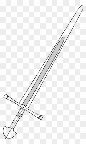 Sword Clipart Outline - Outline Of A Sword Medieval - Free Transparent ...