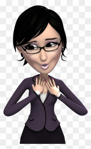 Office Girl Says Sorry - Cartoon - Free Transparent PNG Clipart Images ...