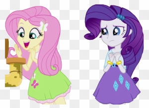 Fluttershy And Rarity Eqg Rainbow Rocks Vector By Sugarilicious ...