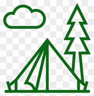 Line Drawing Of A Tent Next To A Tree - Camping - Free Transparent PNG ...