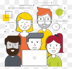 Friendly Support Team Icon, A Group Of 5 Team Members - 5 Team Members ...