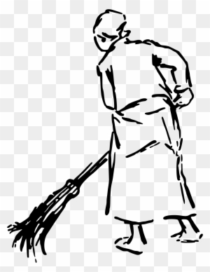 Sweeper Man Clipart Black