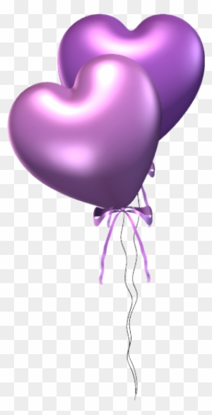 Two Purple Heart Balloons - Purple Balloons Psd - Free Transparent PNG ...