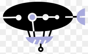 Vector Illustration Of Dirigible Or Blimp Airship Lighter - Circle ...