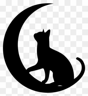 Catmoon Logo - Cat And Moon Silhouette - Free Transparent PNG Clipart ...
