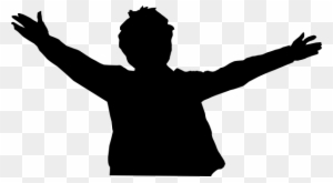 Man Standing With Arms Up Vector - Stick Figure Hands Up - Free ...