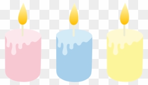 Three Pastel Colored Candles - Blue And Pink Candle - Free Transparent ...
