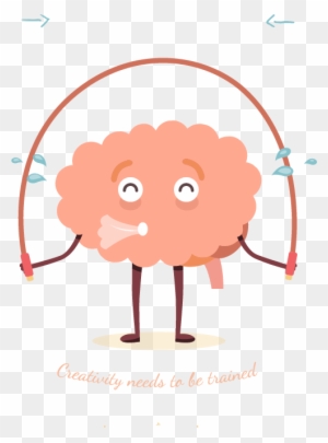 Cartoon Brain Working Out