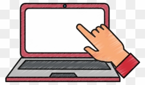 Laptop Computer With Hand User Touching - Netbook - Free Transparent ...