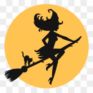 Witch In Moon Svg Scrapbook Cut File Cute Clipart Files - Witch ...