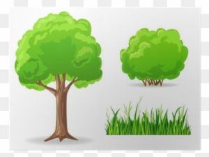 Tree, Bush, Grass - Cartoon Bushes - Free Transparent PNG Clipart ...