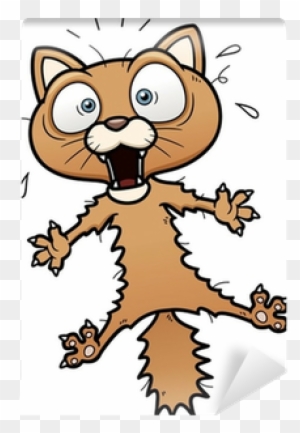 Vector Illustration Of Scared Cartoon Cat Sticker • - Scared Cartoon ...