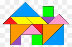 Tangram Cottage - Tangram Of A House - Free Transparent PNG Clipart ...