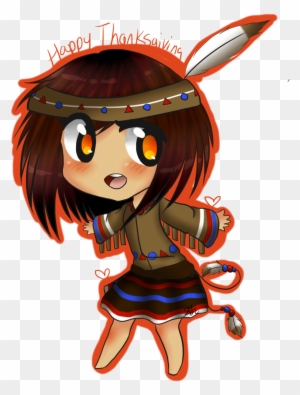 Chibi Indian - Anime Chibi Thanksgiving - Free Transparent PNG Clipart ...