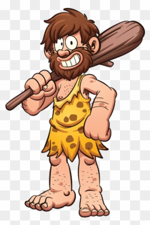 Cartoon Caveman With Club - Illustration - Free Transparent PNG Clipart ...