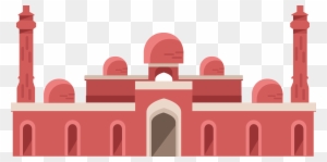 Red Cathedral Building Vector Material Red Square 2117*1056 - Red ...