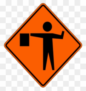 Clip Art Vector Flagger Working On Road Construction - Safety First ...