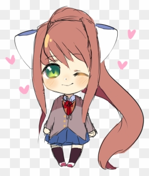 Chibi Monika By Quarium - Doki Doki Literature Club Remix - Free Transparent PNG Clipart Images ...