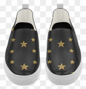 Twinkle Twinkle Little Star Gold Stars On Black Apus - Slip-on Shoe ...