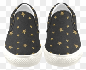 Twinkle Twinkle Little Star Gold Stars On Black Apus - Slip-on Shoe ...