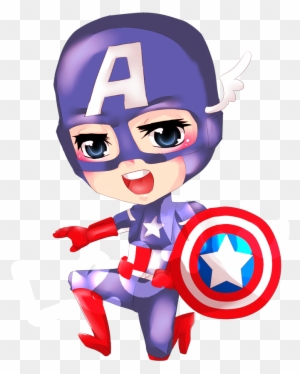 Super Chibis - Cute Captain America Cartoon - Free Transparent PNG ...