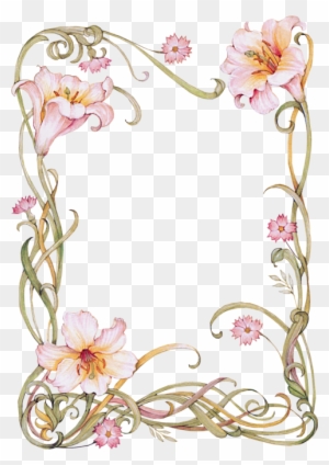 Lilies Frame - Floral Frame - Free Transparent PNG Clipart Images Download