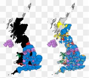 Map Showing Council Control And Largest Party By Ward - England Local ...