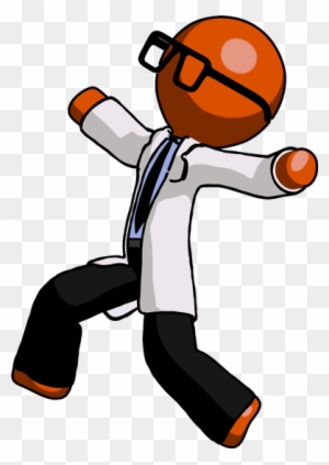 Orange Doctor Scientist Man Running Away - Panic - Free Transparent PNG ...