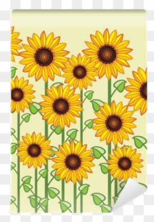 Vector Sunflower Greeting Card Background Wall Mural - Greeting Card ...