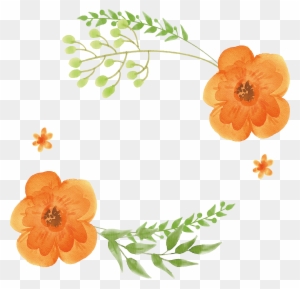 Flowers Orange Watercolor Painting - Orange Watercolor Flowers - Free ...