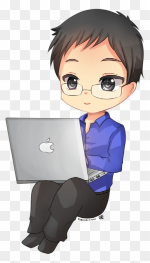 Chibi Commission For Anadar By Kurama Chan - Chibi Boy With Laptop ...