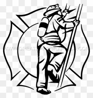 Fireman Ladder - Firefighter Black And White Real - Free Transparent ...