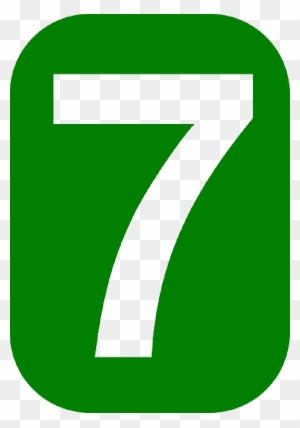 Green, White, Number, Rounded, Rectangle, Seven, Round - Seven Green ...